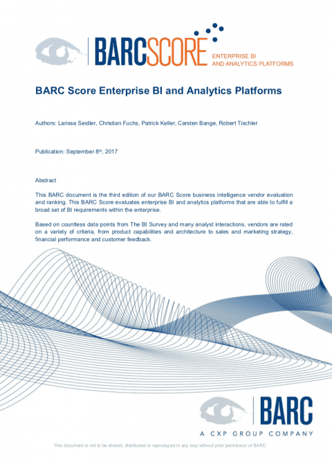 BARC Score for Enterprise BI and Analytics Platforms - Budgeting Solutions